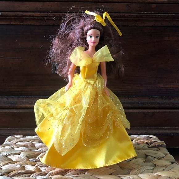 Disney | Other | Vintage Disney Princess Belle Jointed Doll With Stand ...